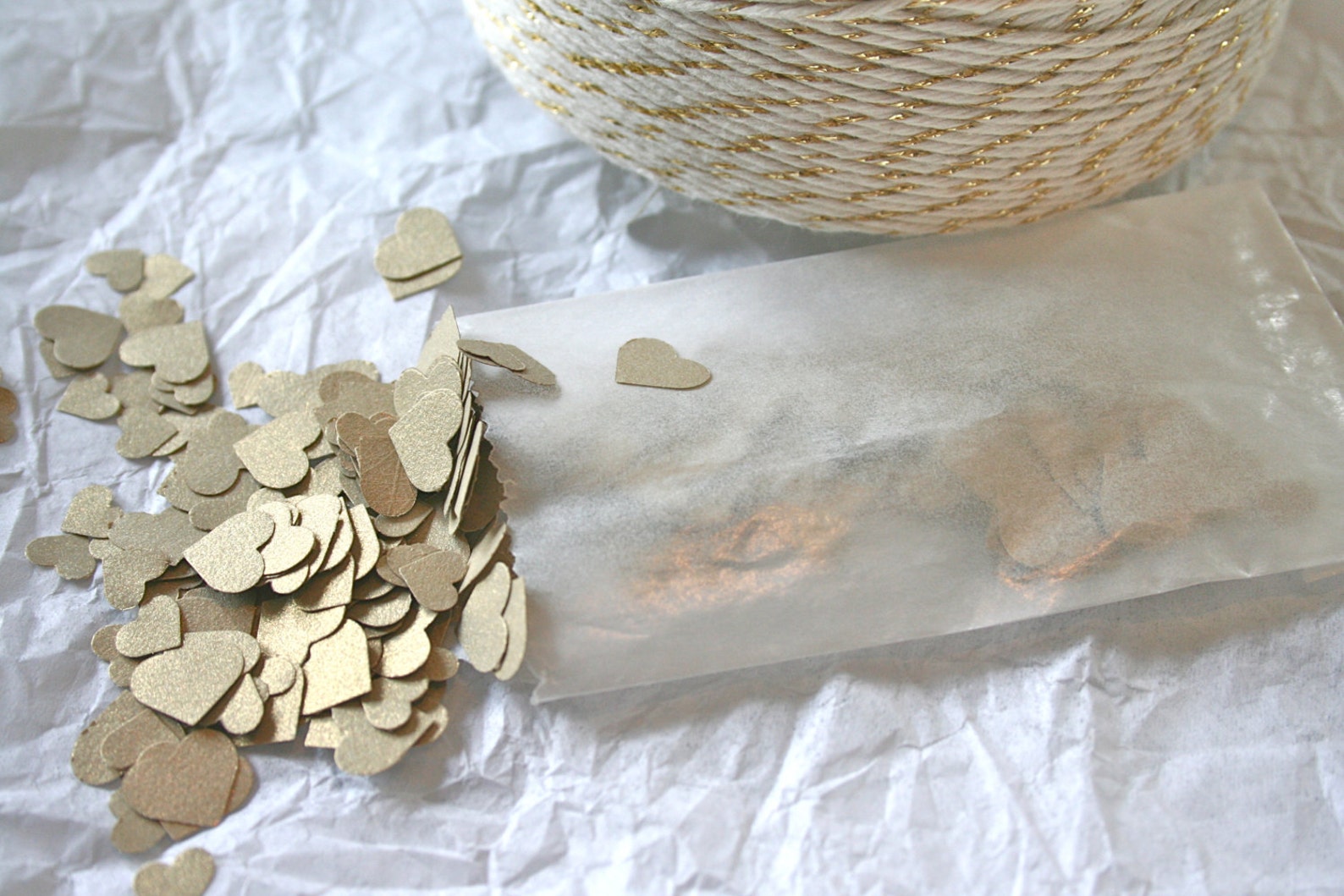 Wedding Confetti, Metallic Gold TEENY Hearts Paper Confetti - Etsy