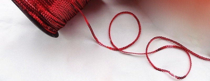 1/8 Sequin Ribbon Trim Single Strand String TEENY MINI | Etsy