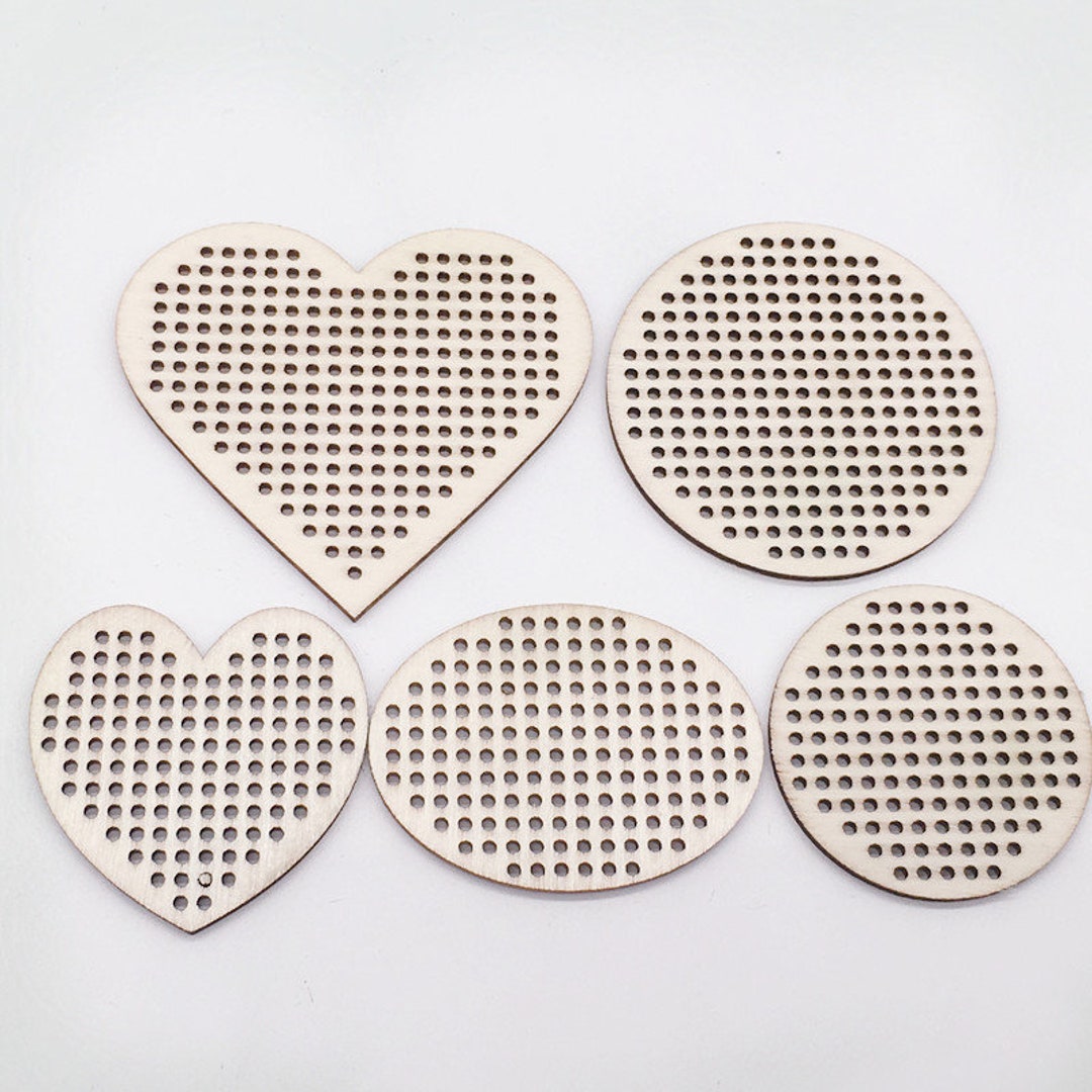Handmade Wood Cross Stitch Shapes: DIY Craft Ornaments - Etsy