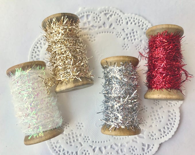 Tinsel Twine String, Metallic GOLD, SILVER, WHITE, Red - Etsy