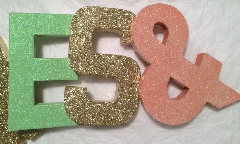 Glitter GLITTER Letters Props WEDDING Decor Any Colors | Etsy