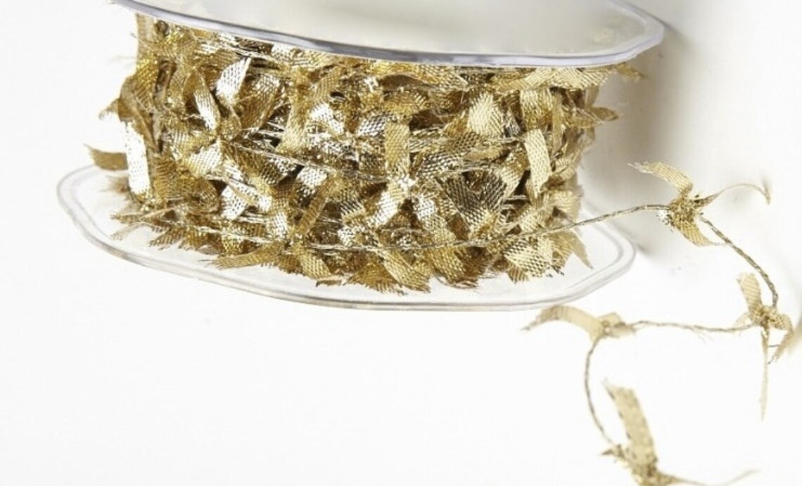 RIBBON Metallic Bows Wired String Ribbon - Etsy