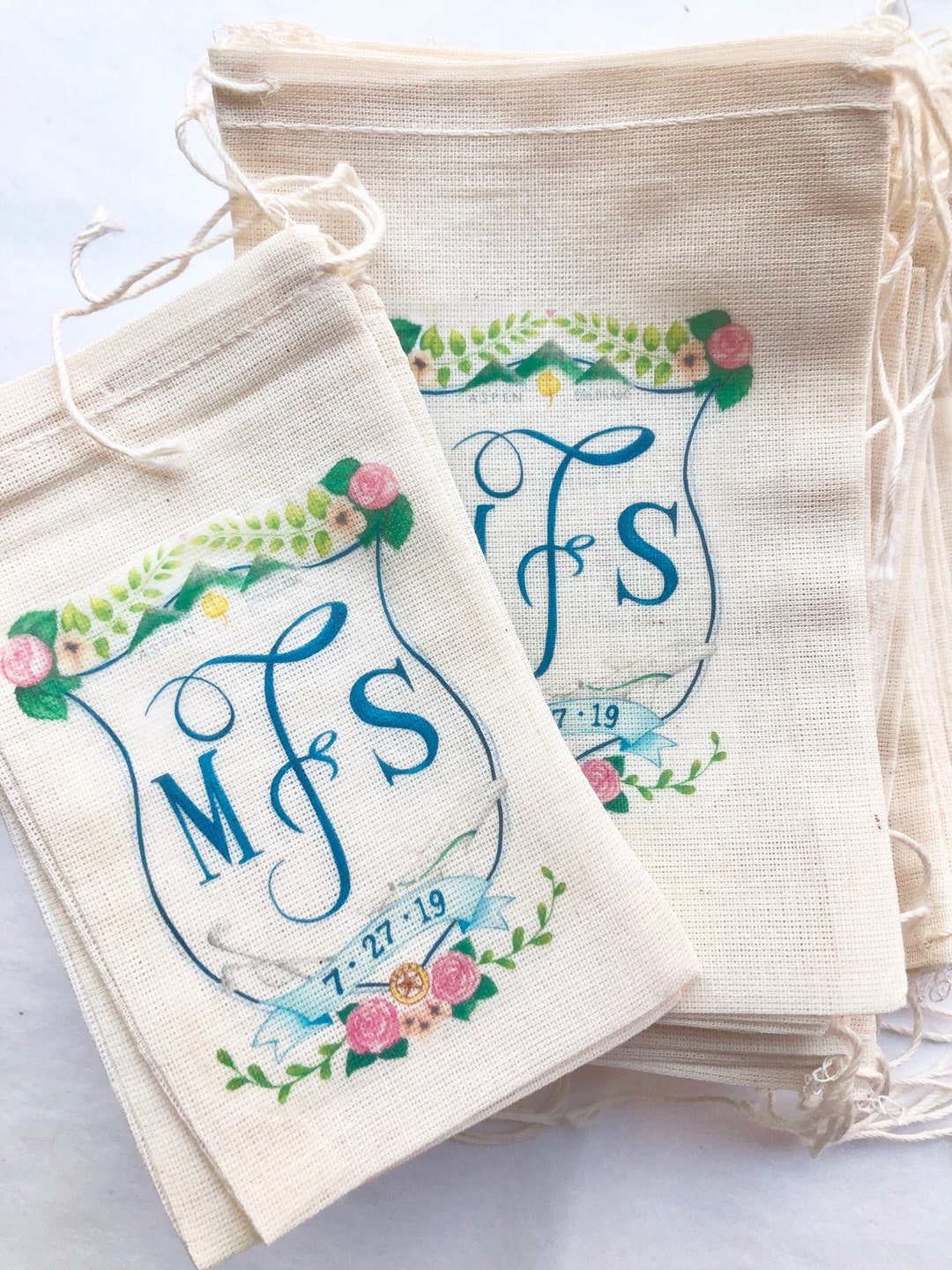 Custom Muslin Bags, Any LOGO or DESIGN, Full Color - Etsy