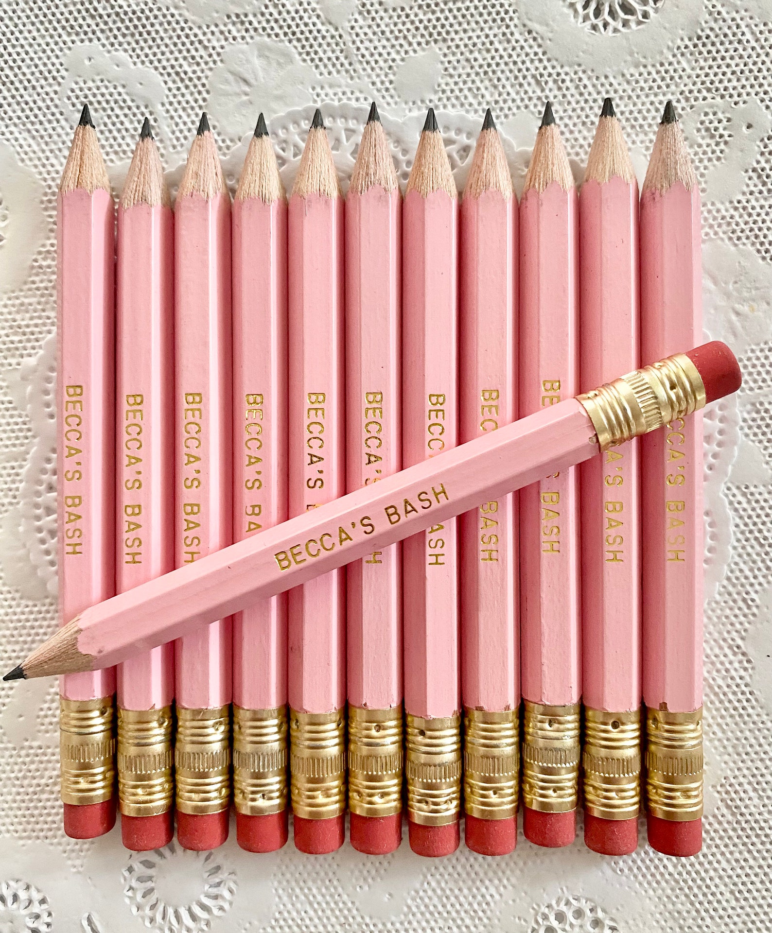 Mini Personalized Pencils Pink Mint Gold Robins Egg Blue - Etsy
