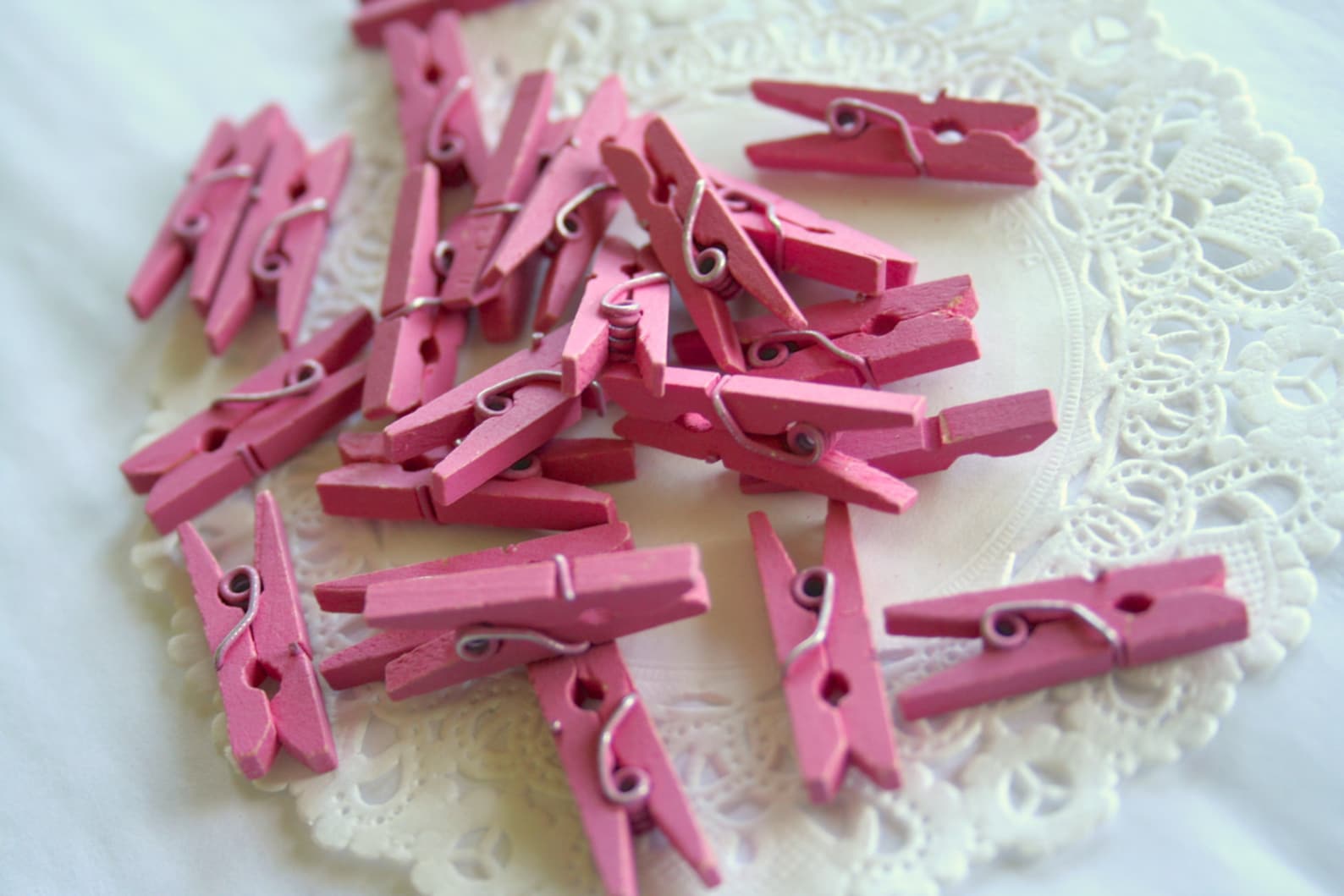 50 HOT PINK Mini Clothespins and 10 COLOR Choices - Etsy