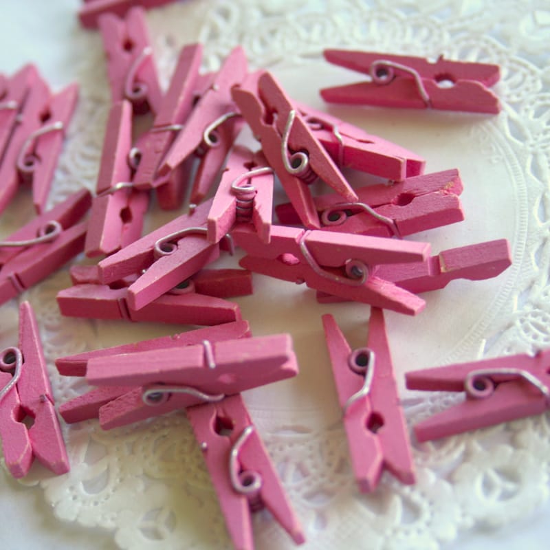 Pink Clothespins - Etsy