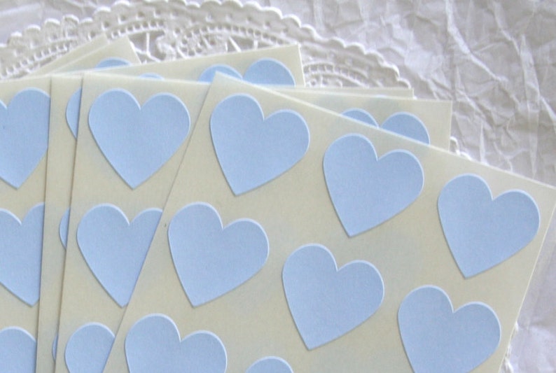 Large SKY BLUE Heart Stickers, Sticker Seals, 6 COLORS - Etsy