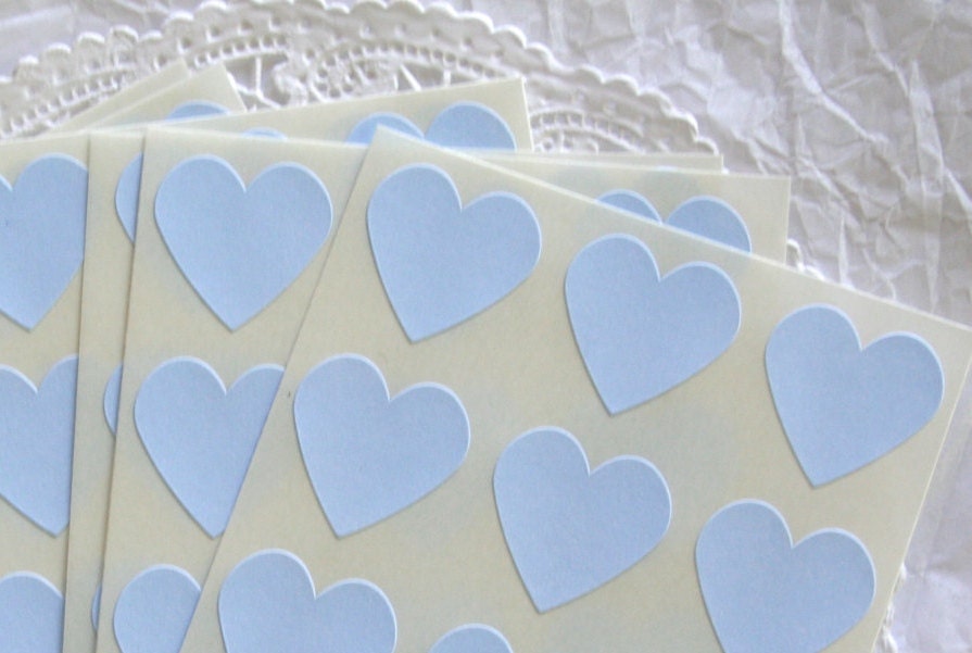 Large SKY BLUE Heart Stickers Sticker Seals 6 COLORS - Etsy