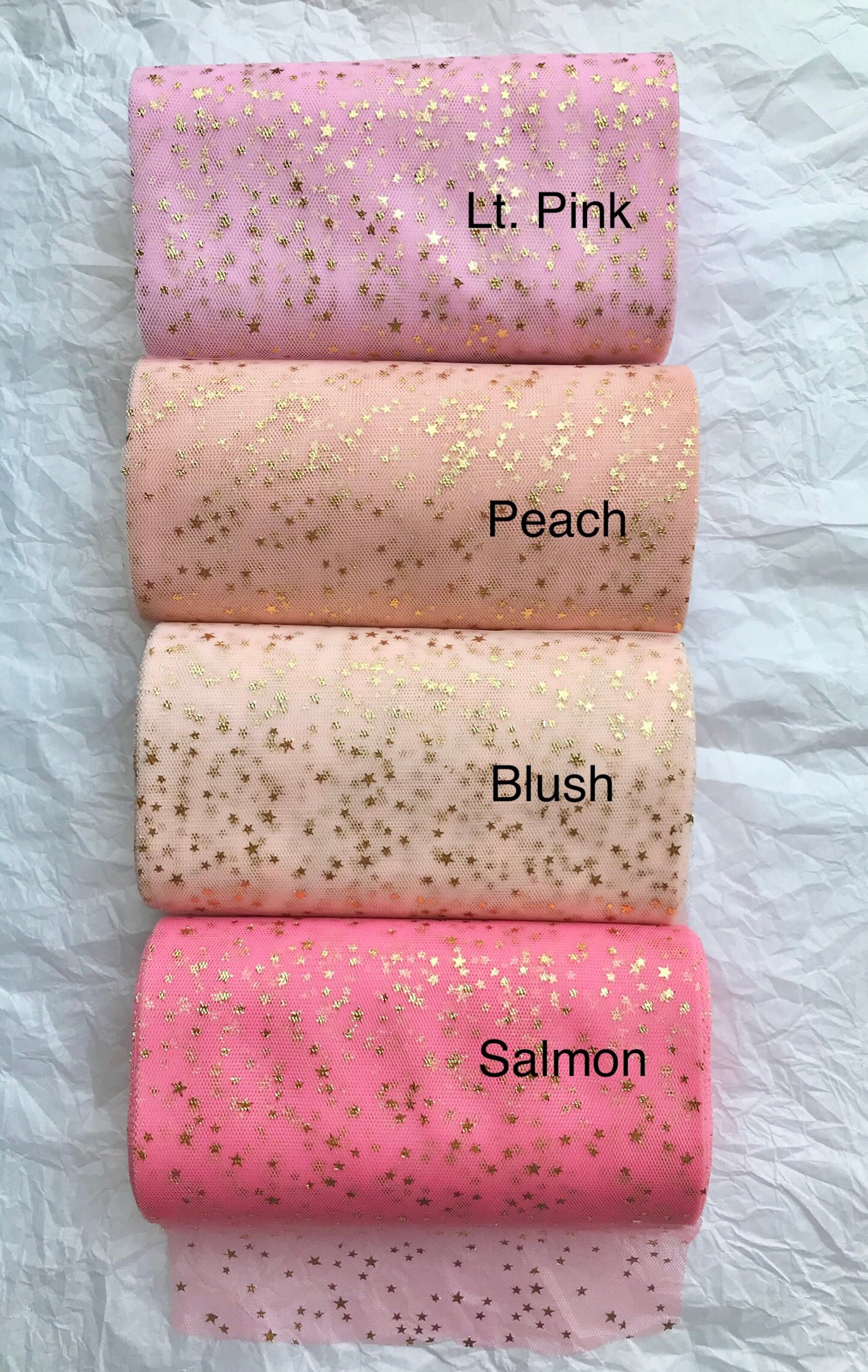 Baby Tulle GOLD STARS TULLE Mesh Ribbon Many Colors | Etsy