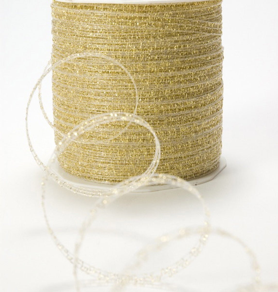 Glitter, 1/4" Woven Sparkling Metallic String Ribbon, GOLD - Etsy