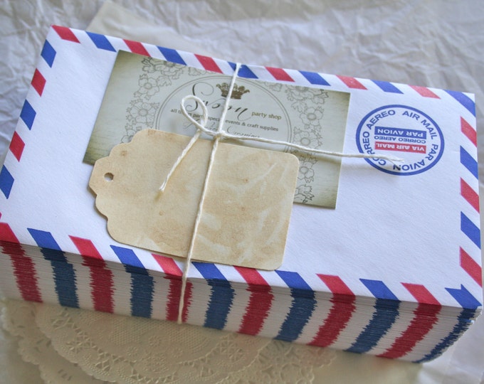 60 BULK Vintage Air Mail Envelopes, Retro Style - Etsy
