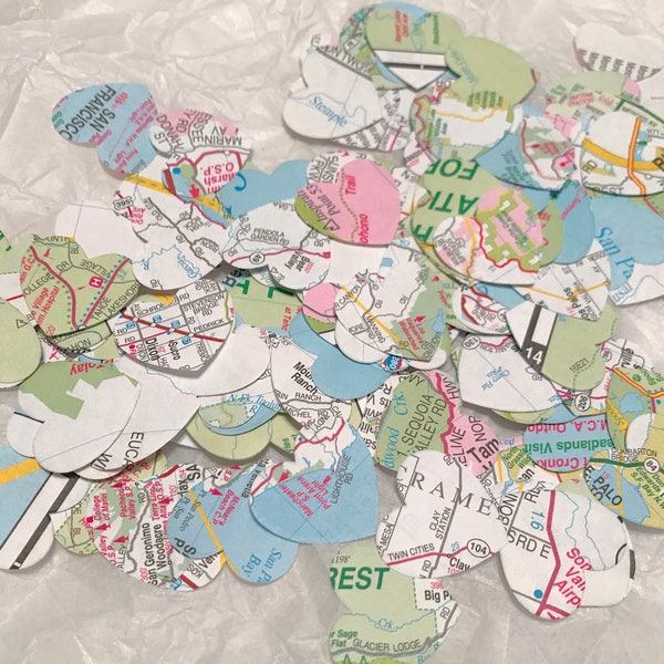 Map Confetti - Etsy