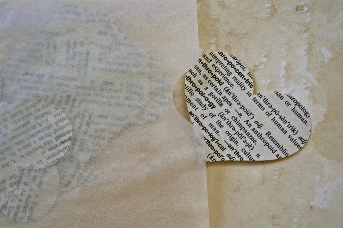 Large Hearts Dictionary Paper Confetti - Etsy