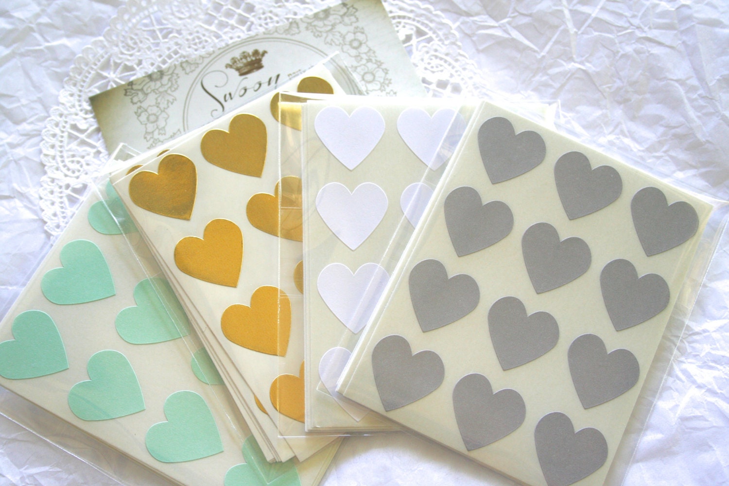 108 Heart Stickers, Sticker Seals, 9 COLORS - Etsy