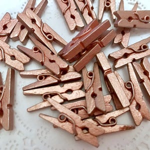 50 ROSE GOLD Mini Clothespins, and 10 COLOR Choices - Etsy