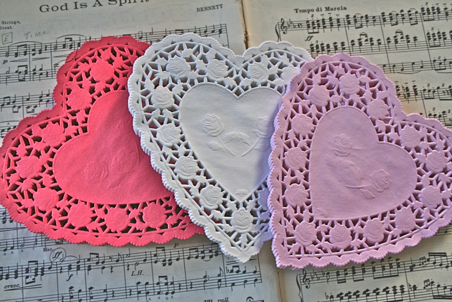 6 Heart Doilies 12 of Each Color - Etsy