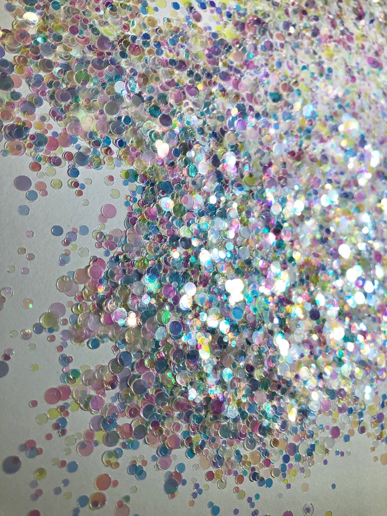 Rainbow Dots Iridescent Glitter: Cosmetic Craft Glitter Mix - Etsy