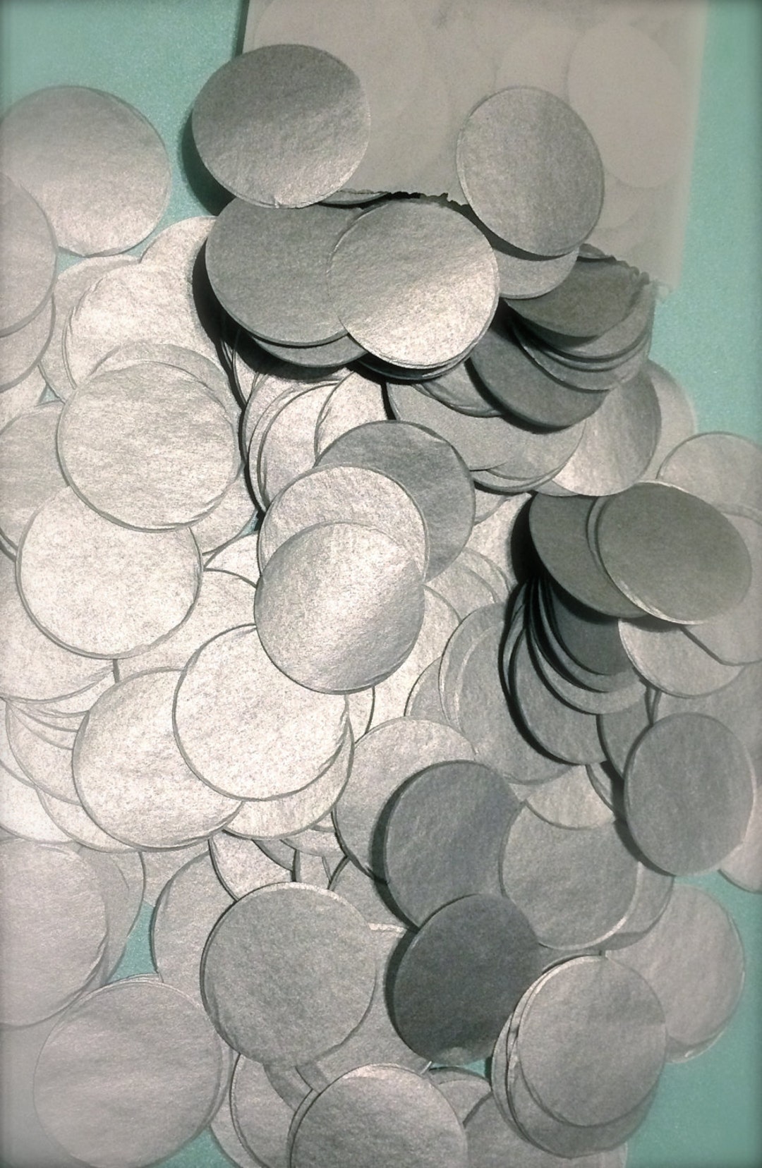 Metallic SILVER Confetti, Hearts or Circles, Tissue Confetti, Large ...