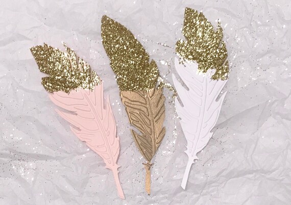 Gold Glitter Feathers DIY Glitter Feathers
