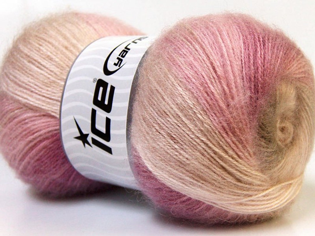 Hilo para tejer a mano ANGORA Light Pink Tan Cream Camel - Etsy España