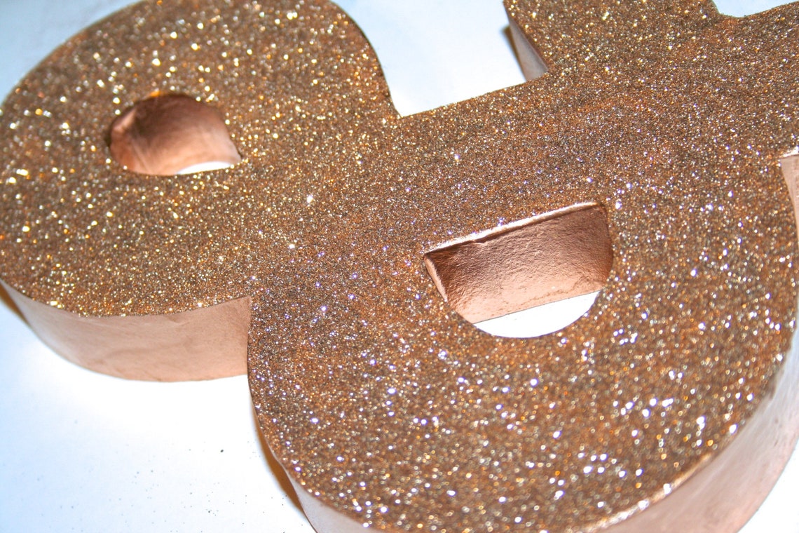 Glitter ROSE GOLD Letters or Numbers ANY Colors Wedding or - Etsy