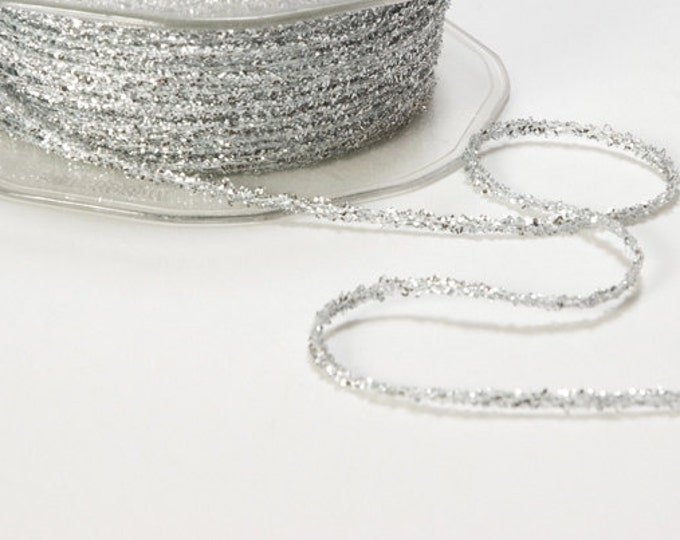 Glitter, TWINE, Tinsel Metallic String Ribbon, METALLIC SILVER - Etsy