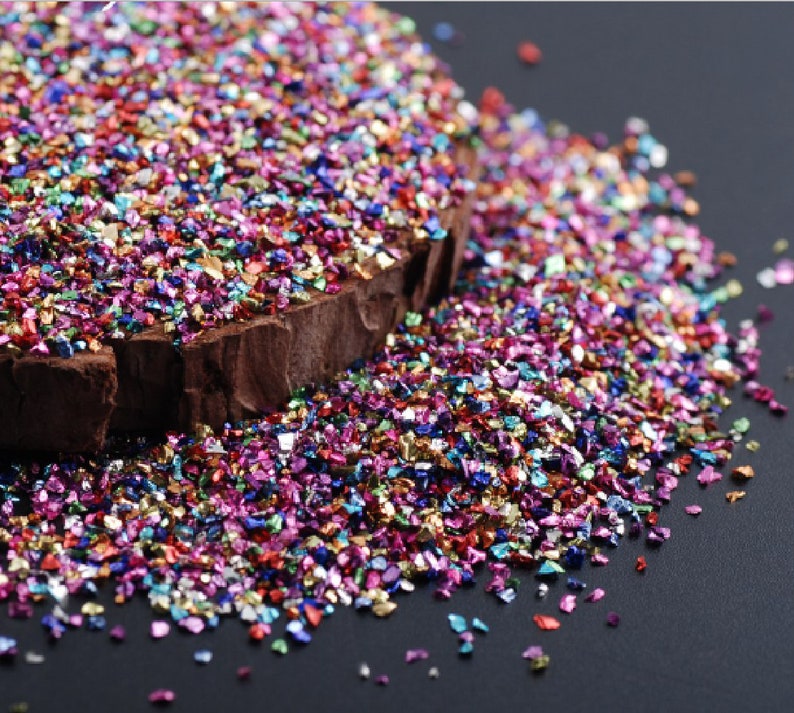Glitter Glass Glitter Rainbow Glitter Metallic Crushed | Etsy