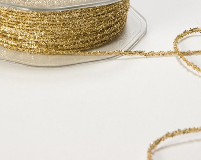 Glitter, TWINE Tinsel Metallic String Ribbon, GOLD - Etsy