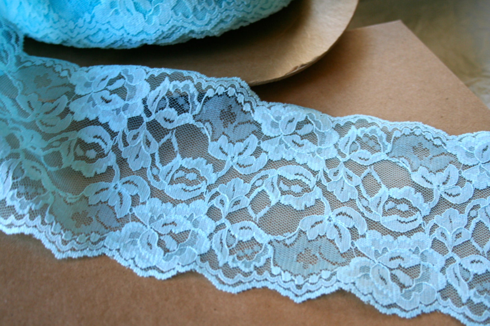 5 Wide Light Turquoise Blue Lace - Etsy