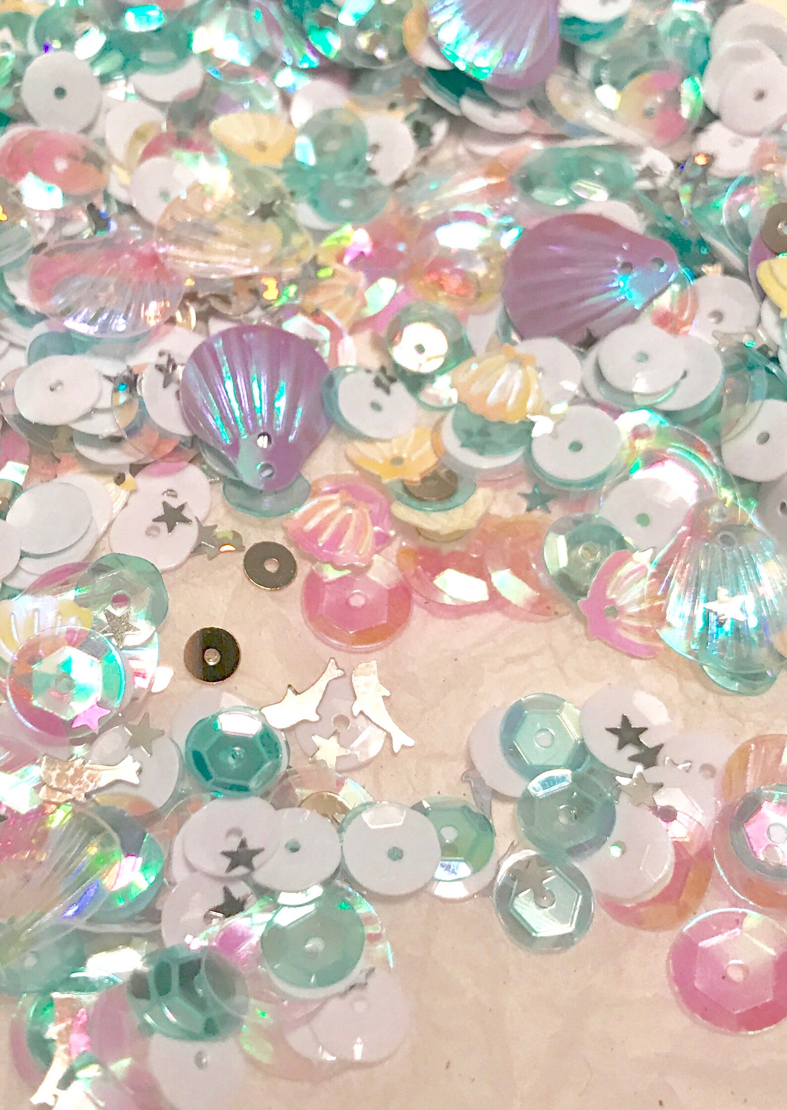 Glitter Loose Sequins Mix Beach Shells Confetti Mermaid MIX | Etsy