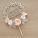 CAKE TOPPER - Pink Floral Felt Cake Topper - Flower Cake Topper ...