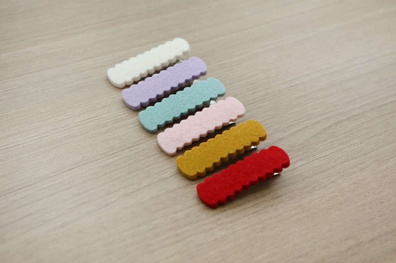 Build Your Own Bar Clip Set / Wool Felt Scallop Bar Hair Clip - Toddler ...