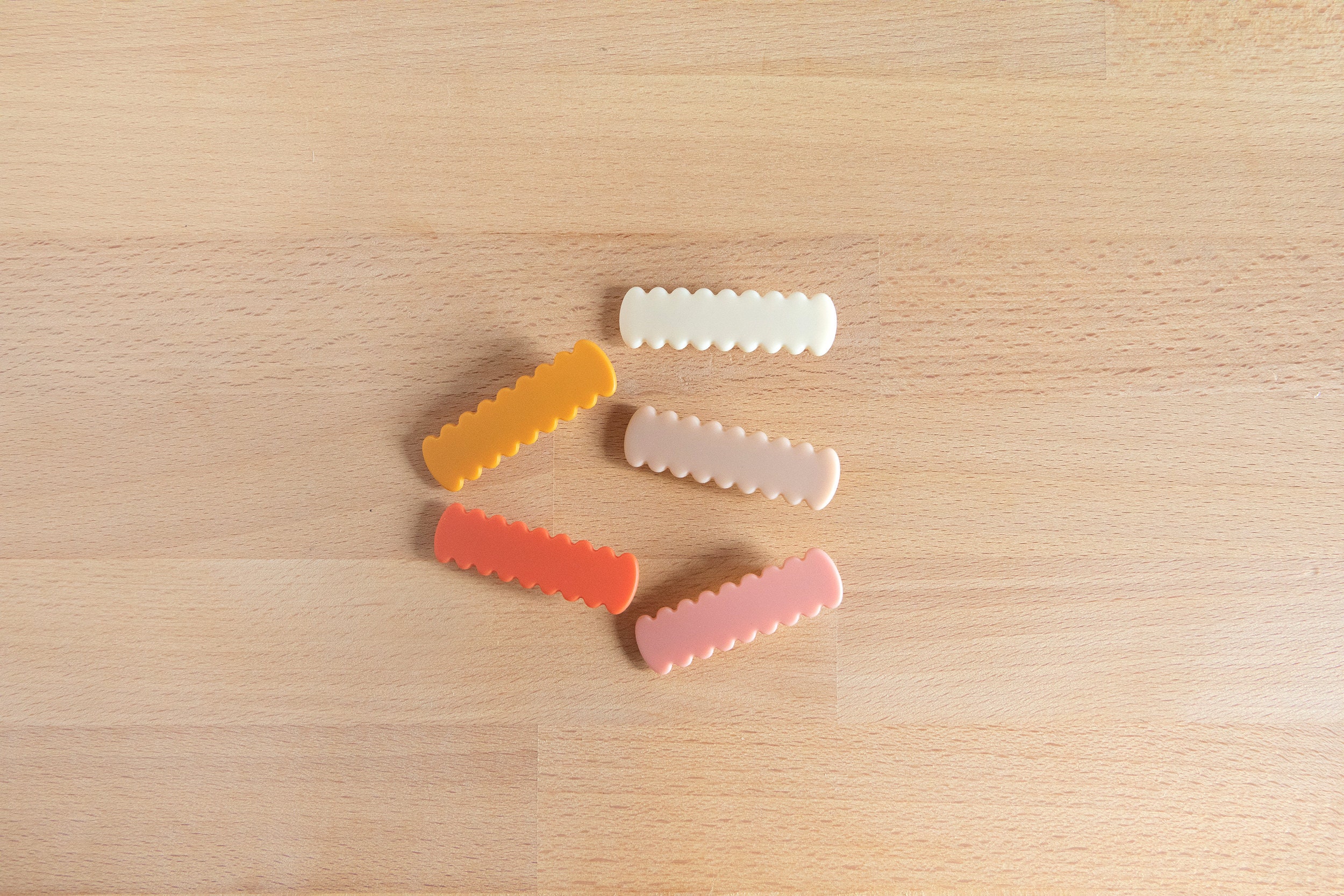 Build Your Own Matte Scallop Bar Clip Set/acrylic/acetate Pink Bar Hair ...