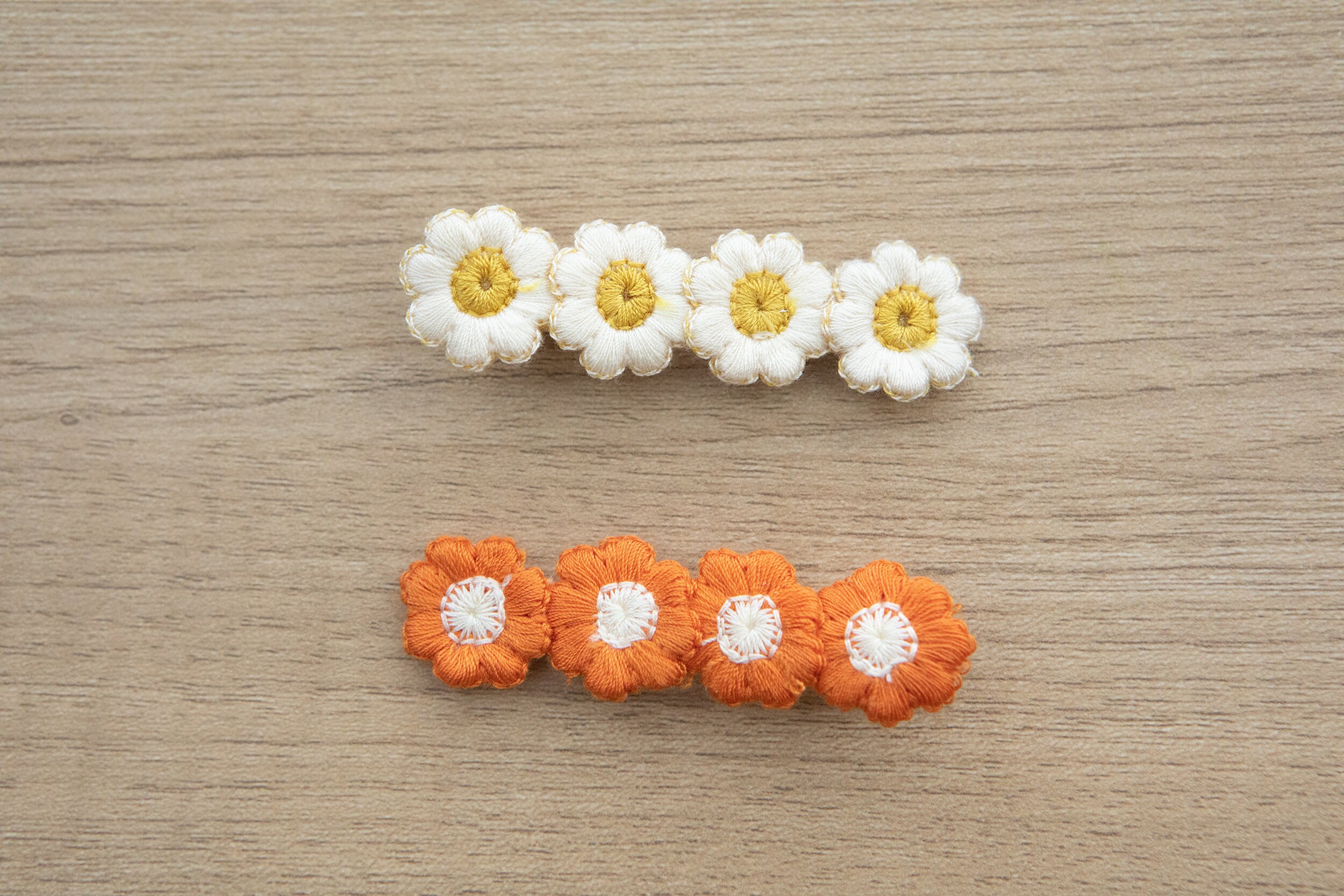 Crocheted Daisy Flowers Hair Clip - Toddler Hair Clip - Daisy Hair Clip ...
