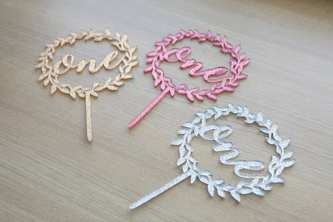 Glitter CAKE TOPPER - ONE Cake Topper - Acrylic Cake Topper - Birthday ...