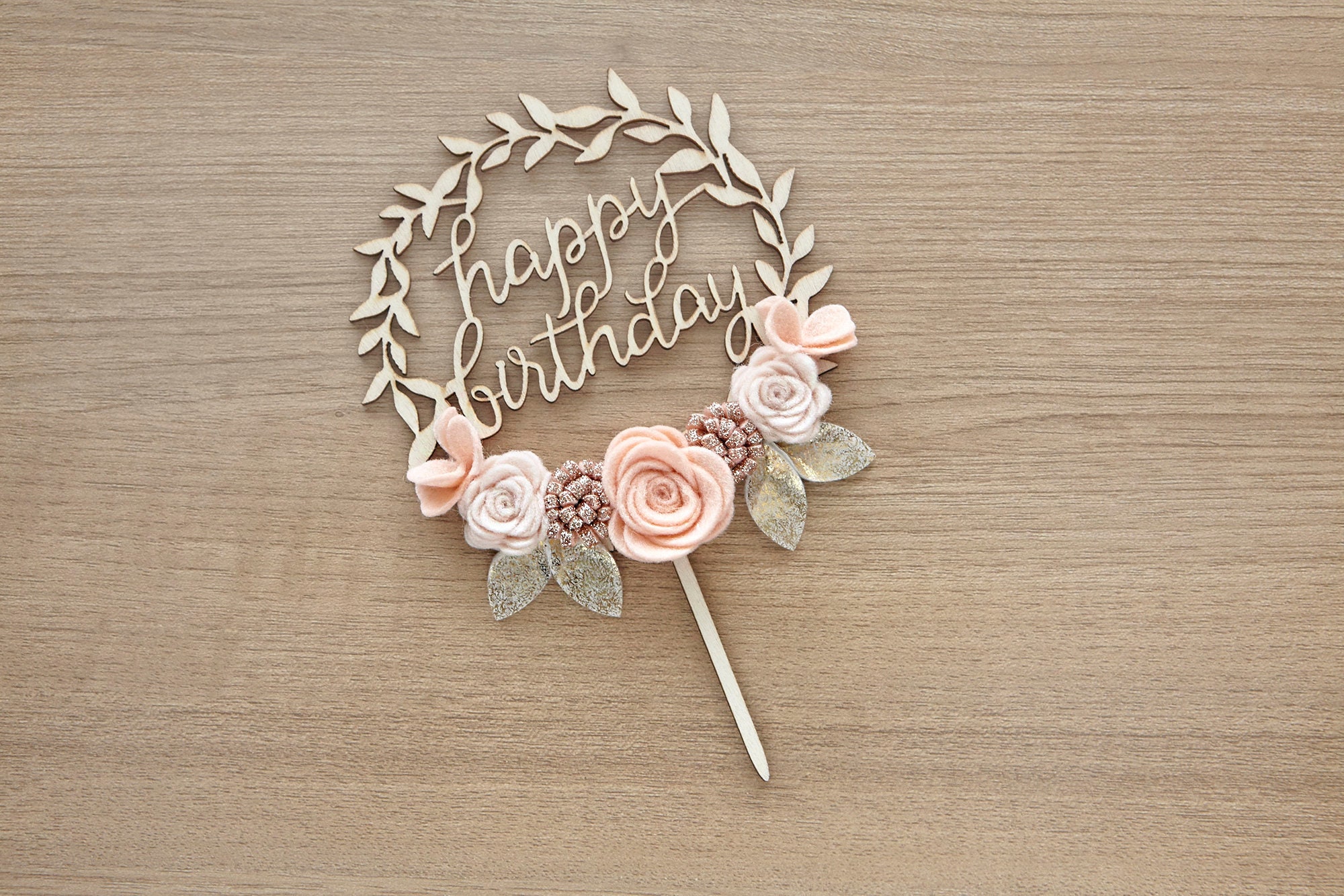 CAKE TOPPER Rosa Fieltro Floral Cake Topper Flower Cake - Etsy México