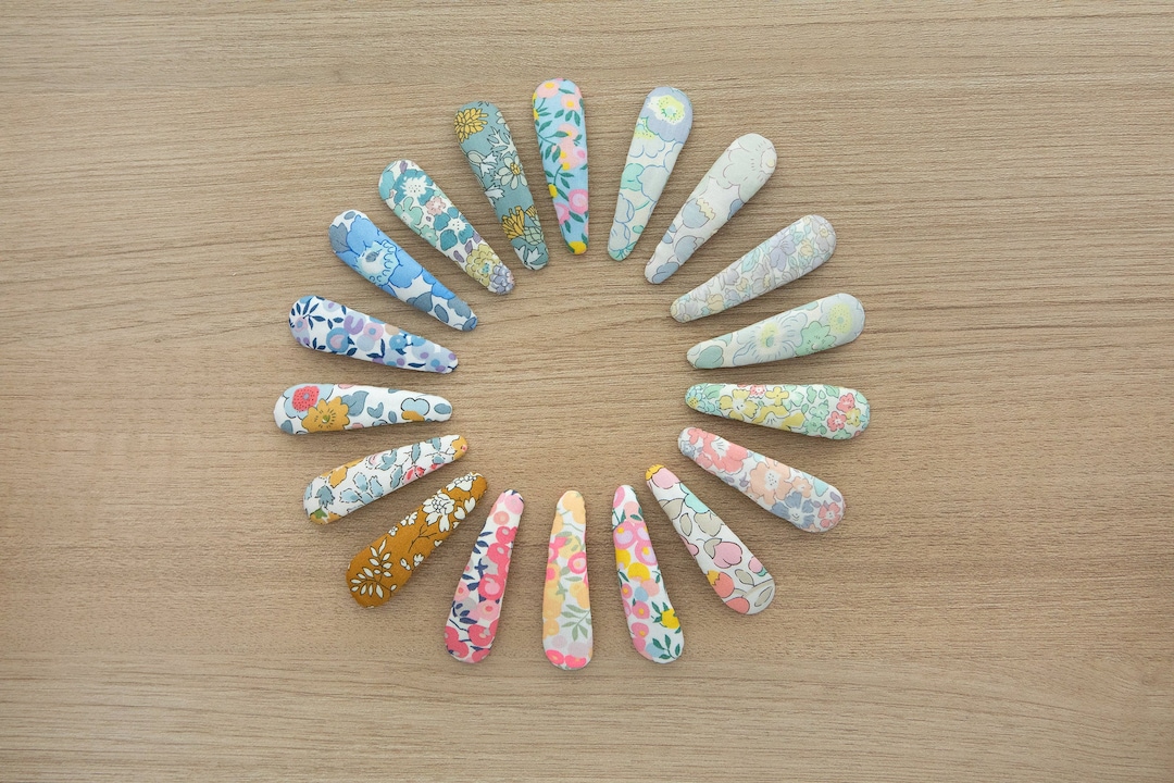 Minimalist Woman Hair Snap Clip Liberty of London Fabric Snap Clip for ...