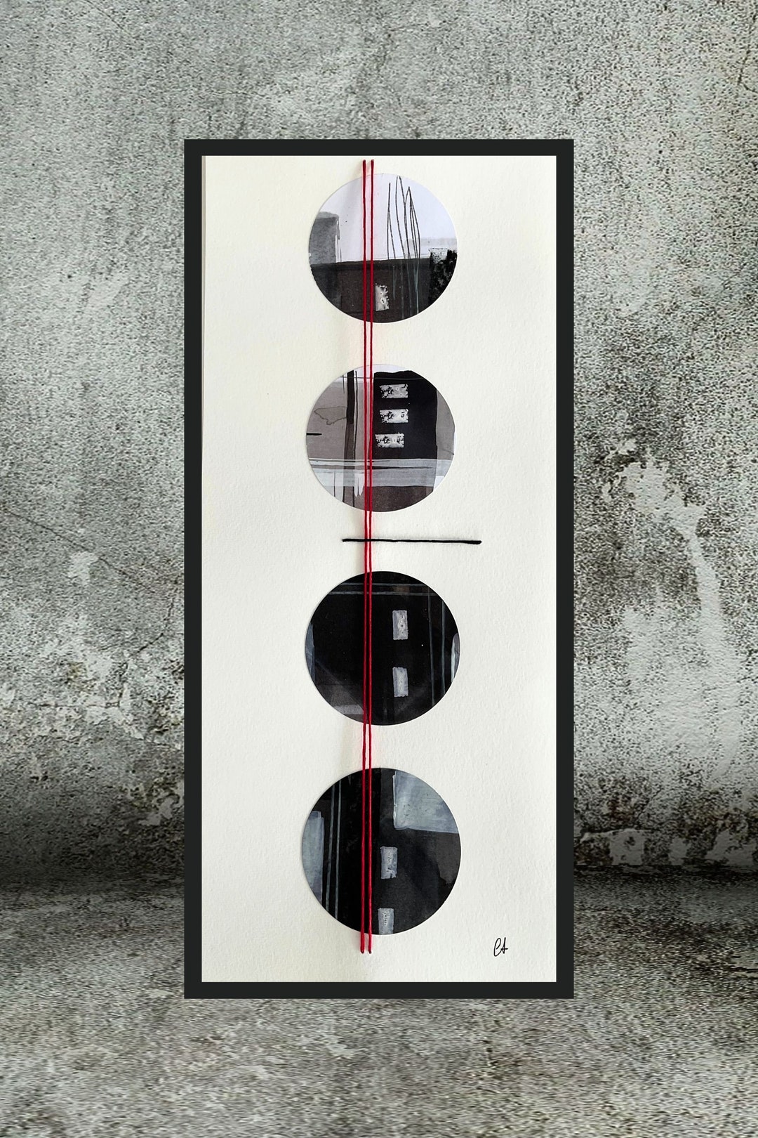 Original Minimalist Mixed Media Art, Contemporary Collage Art, Modern ...