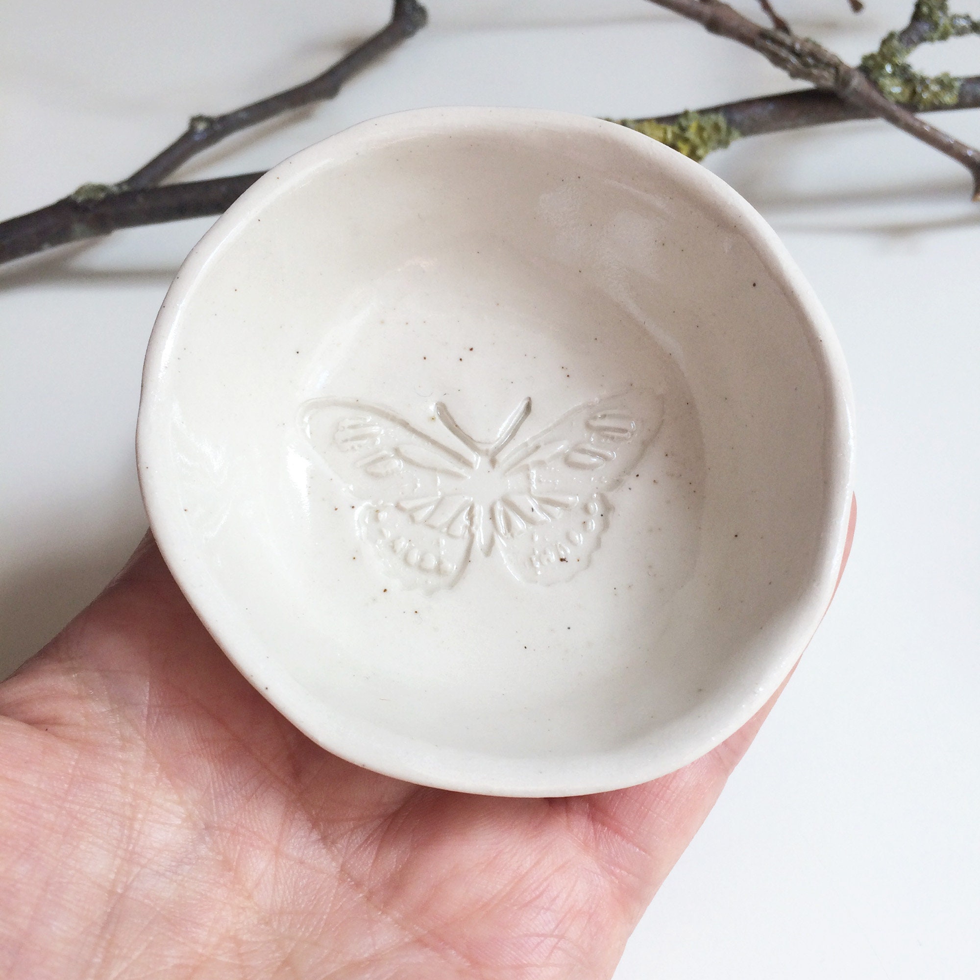 Modern jewelry dish set - small trinket dish - nature ring holder ...