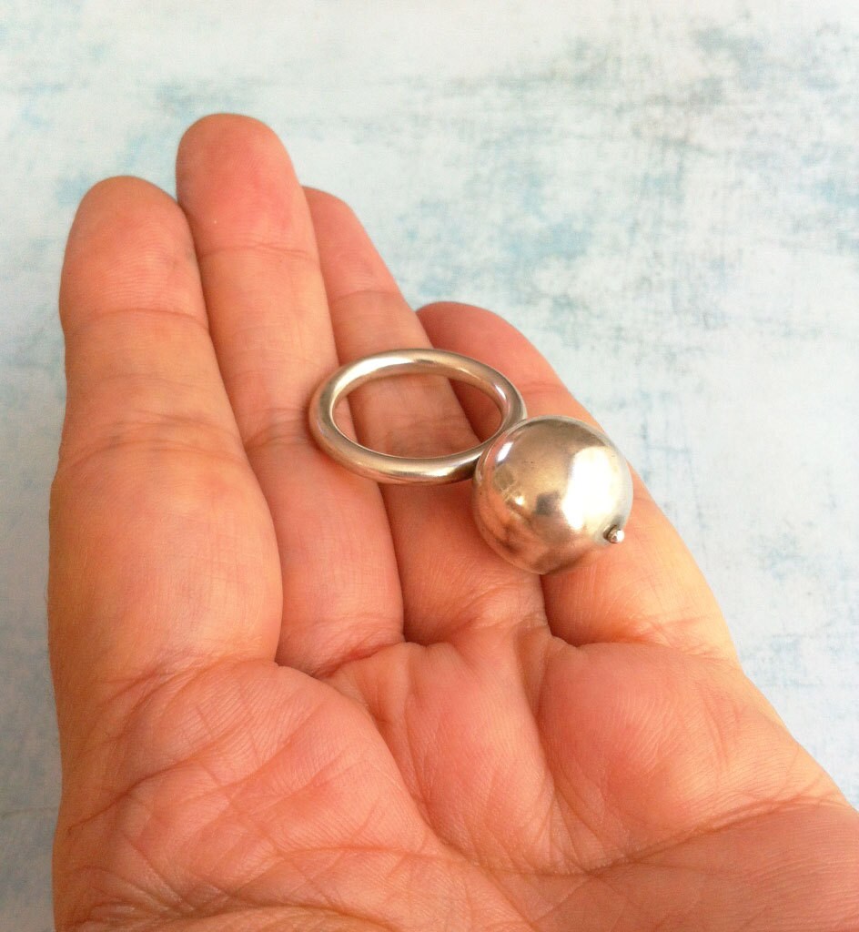Sterling silver ring - ball silver ring - minimalist - orb simple ring