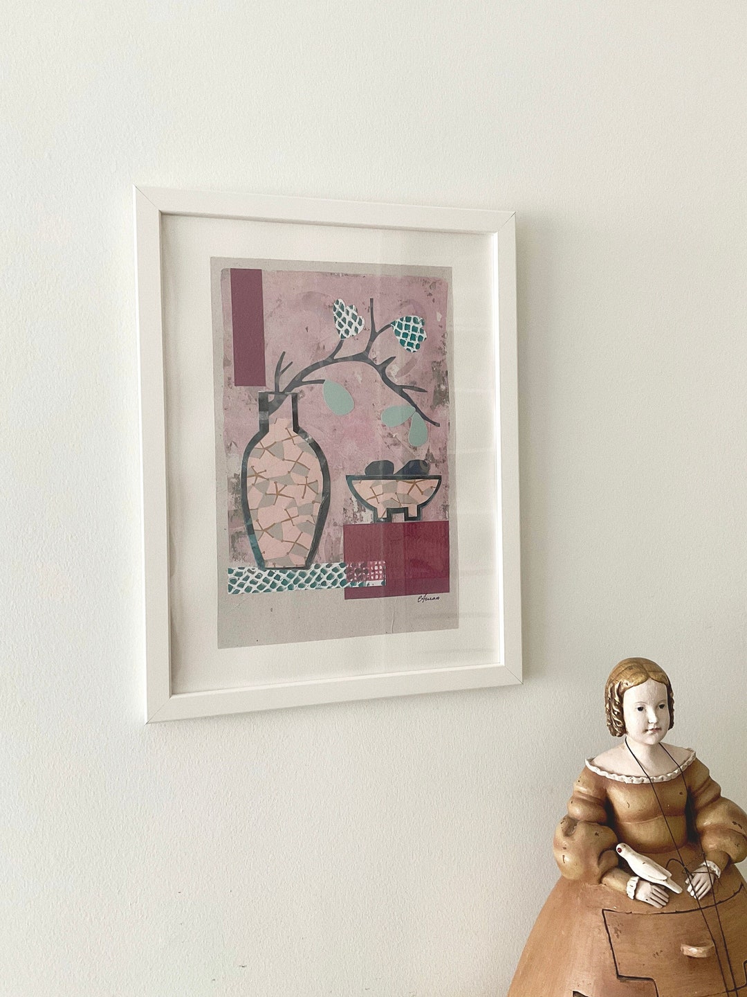 Original Still Life Mixed Media Composition, Modern Collage Art, Modern ...