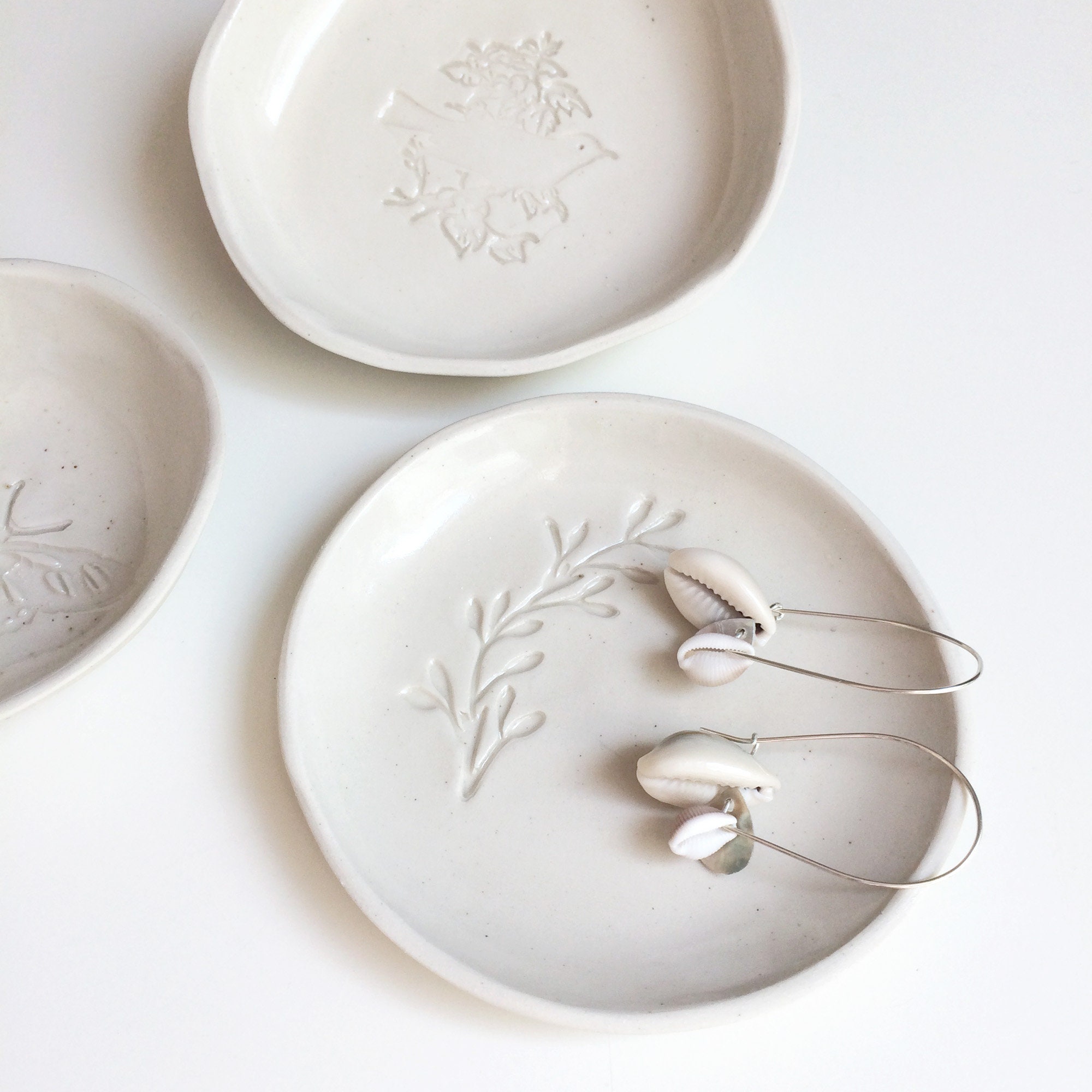 Modern jewelry dish set - small trinket dish - nature ring holder ...