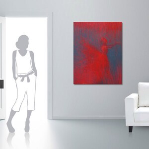 Red abstract painting woman painting acrylic abstract art | Etsy