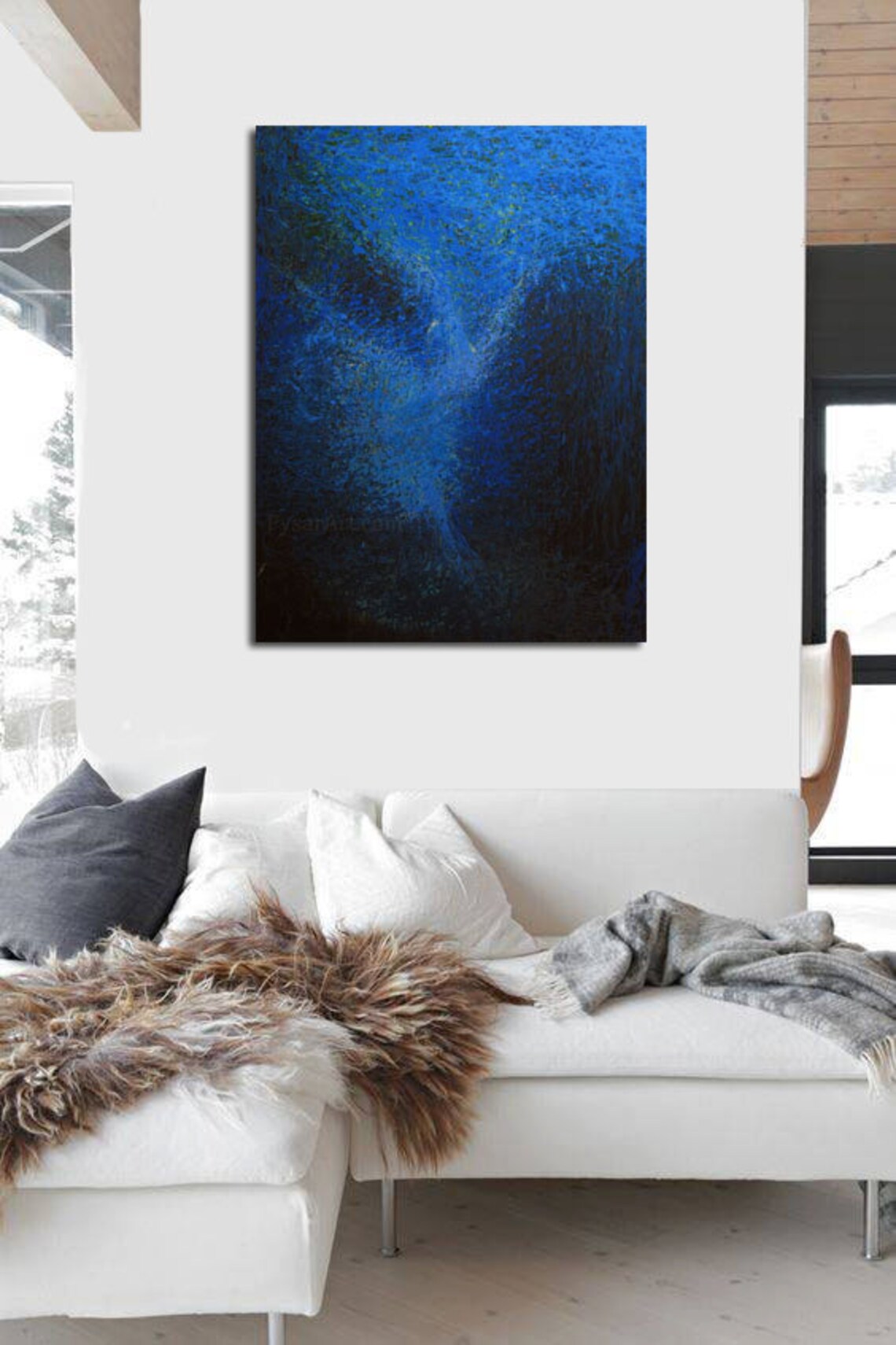 Abstract Art Print Cobalt Blue Canvas Art Giclee Art Print - Etsy