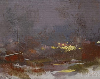 Winter Painting Abstract Landscape Oil Painting Blue Art Oil - Etsy Israel