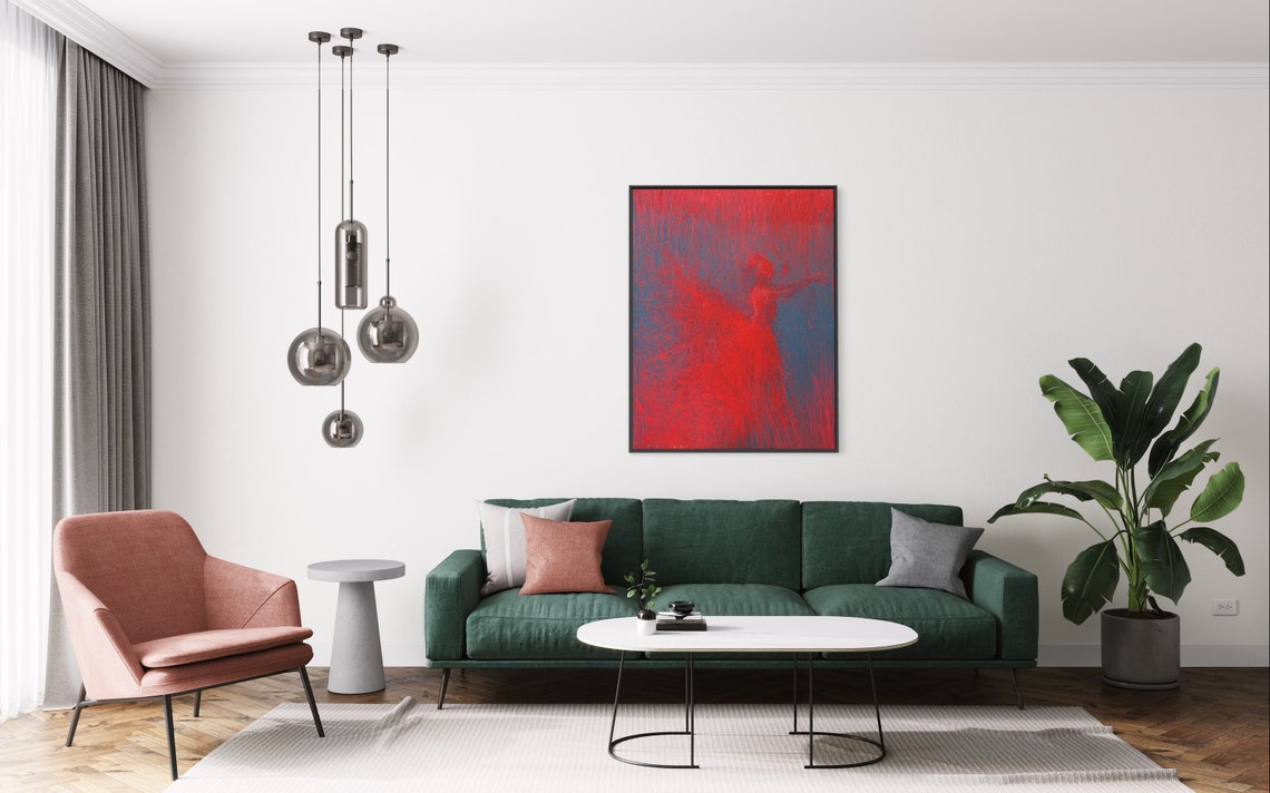 Red Abstract Painting Woman Painting Acrylic Abstract Art - Etsy