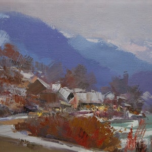 Blue Painting Modern Landscape Painting Fine Art Painting - Etsy