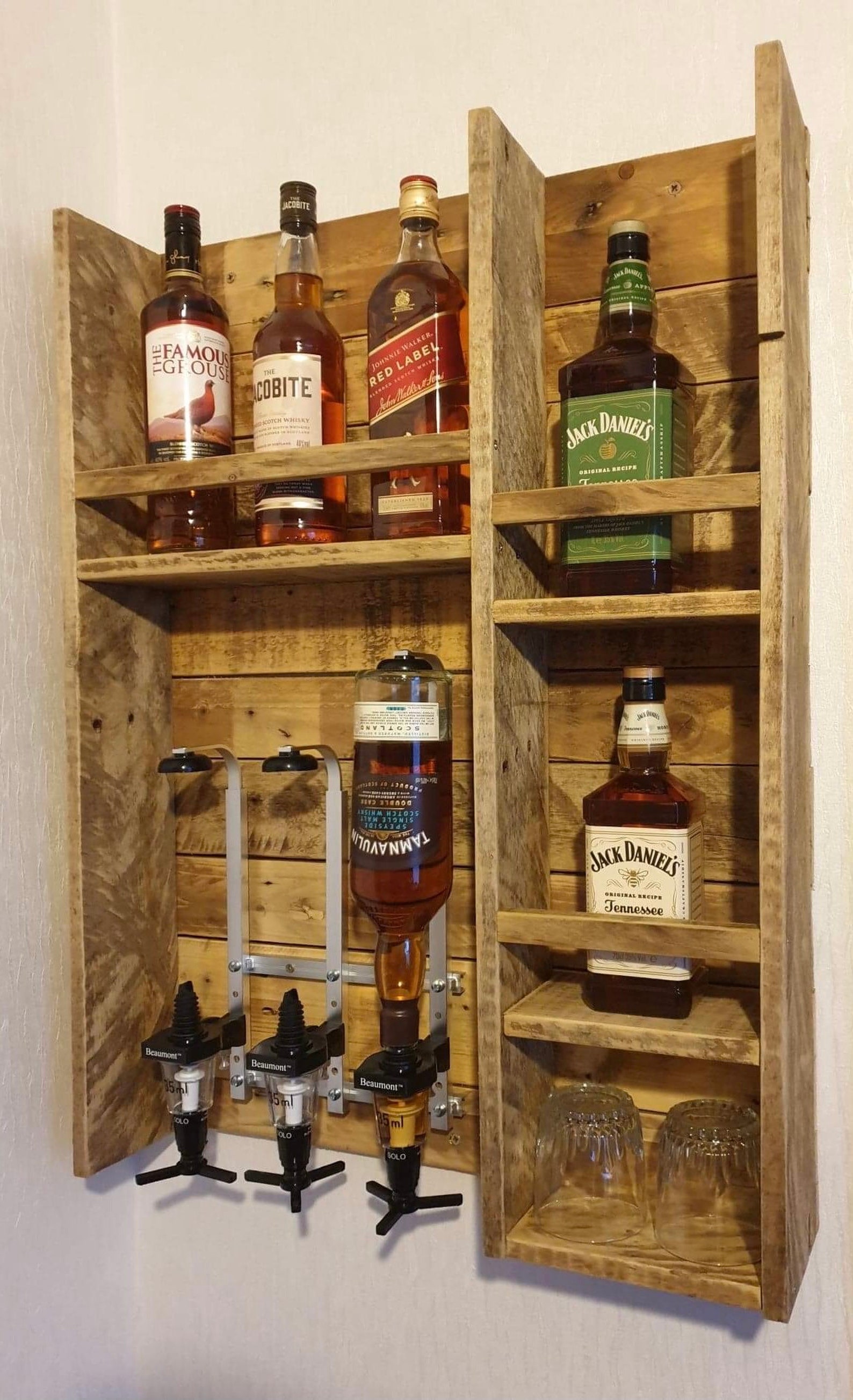 Gin Whisky Spirits Home Wall Bar With 35ml Optics, Handmade and ...