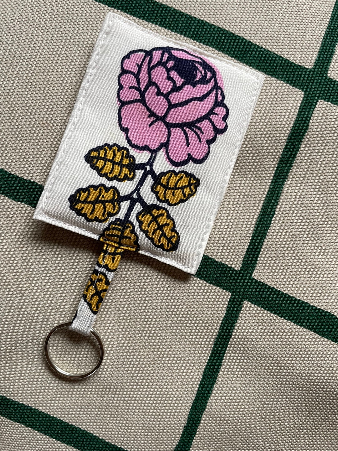 Vintage Marimekko Key Chain / Finland / Pink Flower Classic Pattern - Etsy