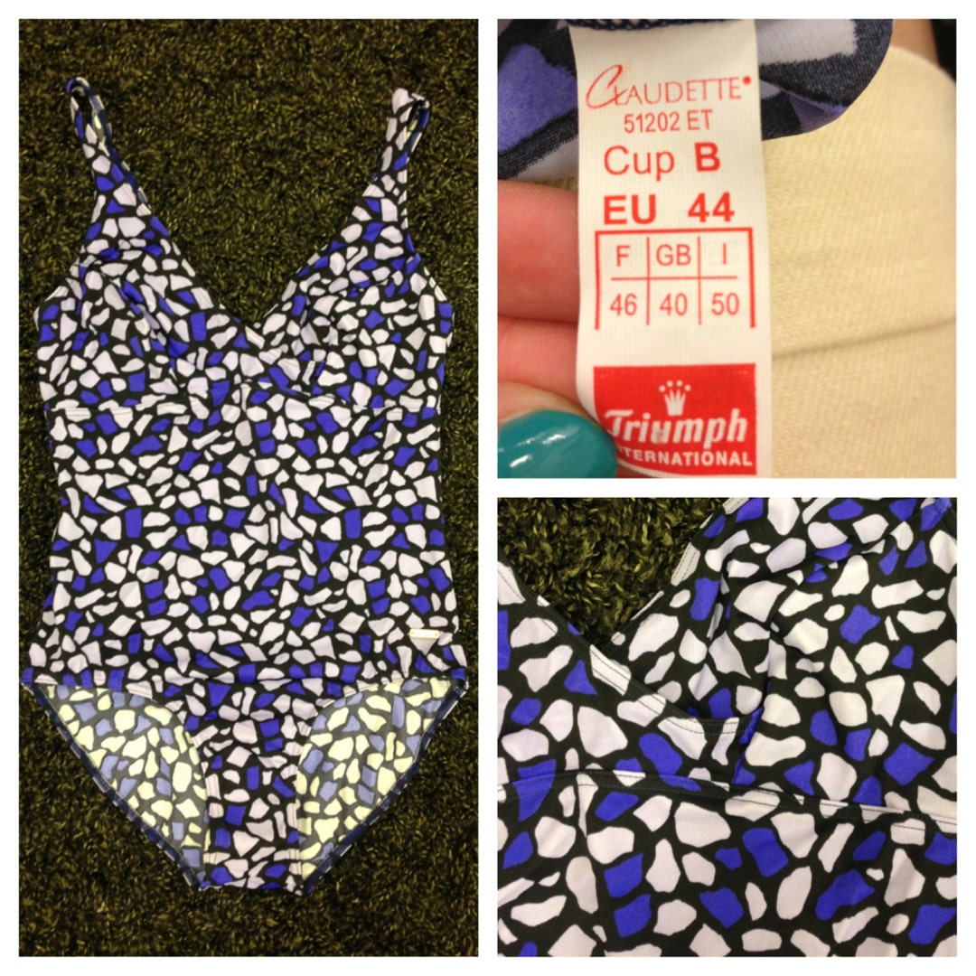 Vintage Bathing Suit / Large Swimsuit / Triumph Swimwear / 1980-90s ...